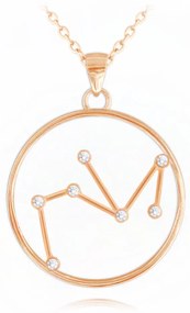 Rose gold náhrdelník MINET Stars STŘELEC Czech Crystal JMAS9512RN45