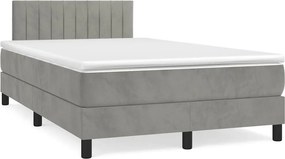 Box spring postel s matrací a LED světle šedá 120x190 cm samet 3270165