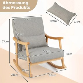 Costway Houpací křeslo s vysokým opěradlem a polstrovaným sedákem Moderní křeslo
