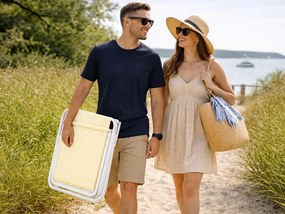 Verk Group Skládací turistická židle s opěrkou – plážová, zahradní, kempovací, lehká