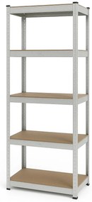 IQ Garden Bezšroubový regál s 5 policemi, 180 × 60 × 40 - pozinkovaný 312505