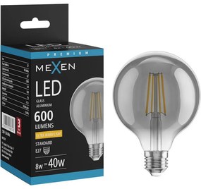 Mexen Vintis LED žárovka filament E27, G95, 8W, Teplá - 2200K, 600 lm, kouřová - L157-E27-0822-70