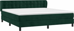 Box spring postel s matrací tmavě zelená 180x200 cm samet 3127748