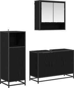 Sada koupelnového nábytku 3 ks Černý dub 90 x 33 x 60 cm 3402365