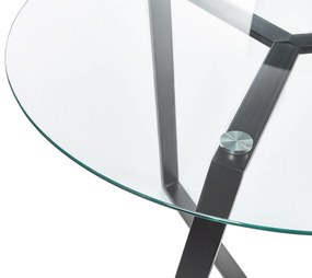 Kulatý skleněný jídelní stůl ⌀ 100 cm černý KEBRI Beliani