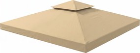 Outsunny Náhradní Střecha pro Zahradní Altán 3 x 3 m Béžová