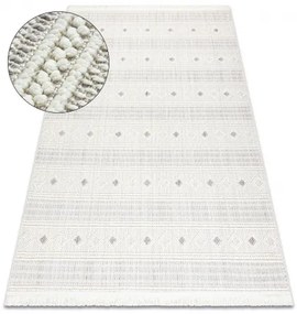 koberec NANO FH69A Diamanty, smyčkový, plošně tkaný bílá / šedá velikost 160x220 cm | krásné koberce cz