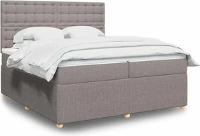 Box spring postel s matrací taupe 200x200 cm textil 3292181