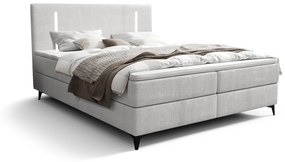 Manželská postel 140 cm Ortega Bonell (šedá) (s roštem, s úl. prostorem) (s LED osvětlením). 1082621