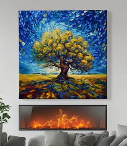 Obraz na plátně - Strom života mořské nebe FeelHappy.cz Velikost obrazu: 140 x 140 cm