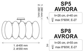 Stropní svítidlo AURORA 5xE27/60W/230V