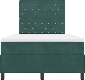 Postel s boxspringem s matrací Tmavě zelená 120 x 190 cm samet 3339755