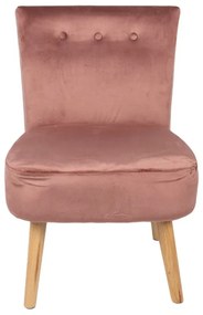 Růžová sametová jídelní židle / křesílko