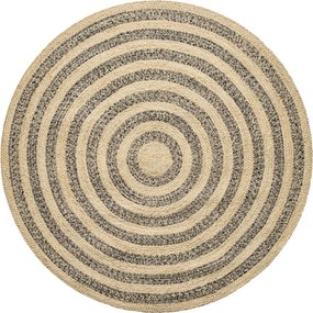 Diamond Carpets India, Ručně vázaný kusový koberec Aurea SM 05 Natural Black kruh, 180x180 (průměr) kruh, béžová, chodba / předsíň