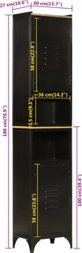 vidaXL Koupelnová skříňka 40 x 27 x 180 cm železo a masivní mangovník [3217108] Barva: Hnědá