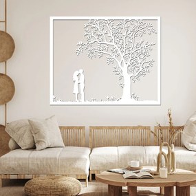 dřevo života Dřevěný strom na zeď SOUZNĚNÍ Rozměry (cm): 60x48, Barevný vzor: Bílá