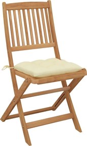 vidaXL Skládací zahradní židle s poduškami 8 ks masivní akácie [3075038] Barva: Zelená