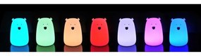 LED RGB Dětská dotyková lampička BEAR LED/0,8W/5V bílá + USB