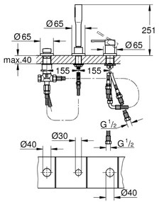 GROHE 19976001 - Vanová tříotvorová kombinace ESSENCE lesklý chrom