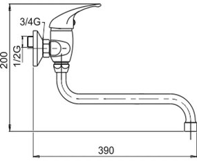 Novaservis Metalia 55 Baterie dřezová, chrom 55078,0