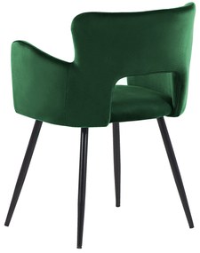 Sada 2 sametových jídelních židlí smaragdové zelené SANILAC Beliani
