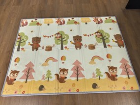 AIYAPLAY Hrací podložka pro děti 200x150x1,5 cm s motivem lesa, skládací, oboustranná z XPE, 0-3 roky, vícebarevná