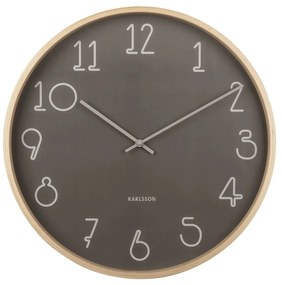 Antracitově šedé nástěnné hodiny Karlsson Sencillo, ø 40 cm
