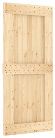 Posuvné dveře s kováním 90 x 210 cm masivní borové dřevo,  3203073
