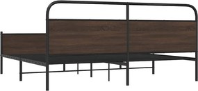Kovový rám postele bez matrace hnědý dub 180 x 200 cm 3318710