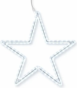 Easy Fix 2D LED světelná hvězda VI., Ø 70 cm, ledově bílá, závěsná, 180 diod, IP67, hliník