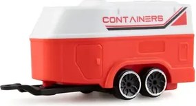 AMEWI RC Pickup Die Cast s karavanem červená / RC auto / 1:64 / RTR /
