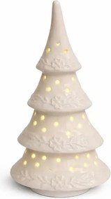 LED dekorace keramický stromeček 11,4 × 8,5 × 23 cm, teple bílá, 2× LR44