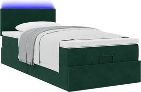 Osmanský rám postele s matrací tmavě zelené 100x200cm samet 3312533