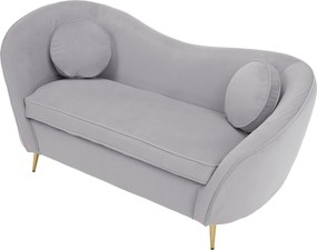 Designový 2-sed, šedá Velvet látka/gold chrom zlatá, EZIO TYP 2