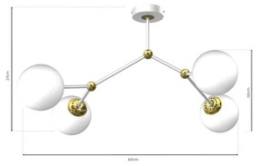 Přisazený lustr JOY 4xE14/40W/230V bílá/zlatá