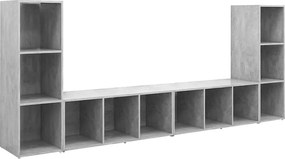 TV skříňky 4 ks betonově šedé 107 x 35 x 37 cm dřevotříska 3080037