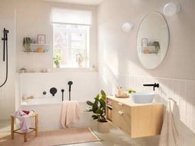 Hansgrohe Rebris S, umyvadlová baterie pod omítku, pro montáž na stěnu, s výtokem 20 cm, 2-otvorová instalace, černá matná, 72528670