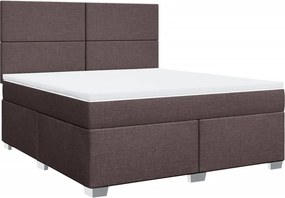 Box spring postel s matrací tmavě hnědá 180x200 cm textil 3292863
