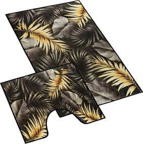 Bellatex 3D tisk  sada Černá,Zlatá 60x100 cm, 60x50 cm (SADA)