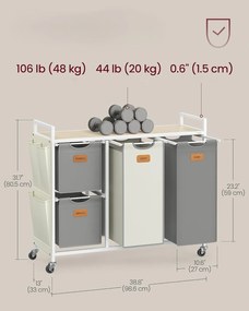 Koš na prádlo Vasagle Males 150 l hnědý/šedý/krémový