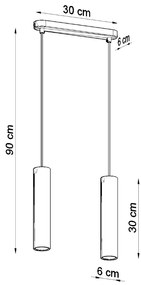 Závěsné svítidlo Lino 2, 2x dřevěné stínítko
