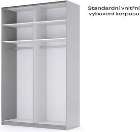 Skříň s posuvnými dveřmi 1,5x2,4 m lesklá / zrcadlo Megy