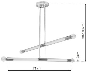 Lustr na lanku BASTONE WHITE 4xE14/40W/230V