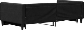 Válenda s přistýlkou černá 100 x 200 cm textil 3196585