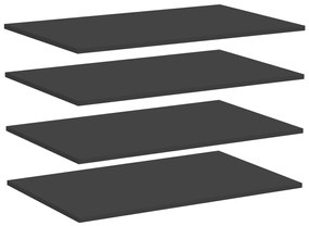 vidaXL Přídavné police 4 ks šedé 80 x 50 x 1,5 cm dřevotříska