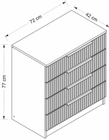 GRAVIA šuplíková komoda, bílá