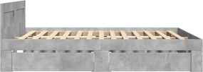 Rám postele s čelem betonově šedý 120 x 200 cm kompozitní dřevo 3295572