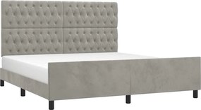 Rám postele s čelem světle šedý 180x200 cm samet 3125952