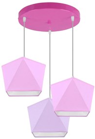 Dětské závěsné svítidlo Diamond, 3x textilní stínítko (mix 10 barev), (výběr z 5 barev konstrukce), o