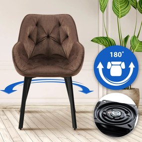 Jídelní židle Antigo samet – hnědá
